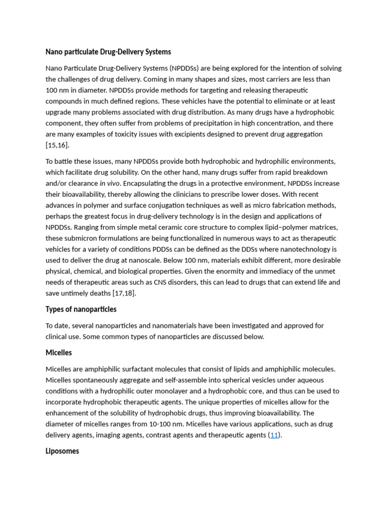 Nano Particulate Drug Delivery | PDF | Liposome | Medical Imaging