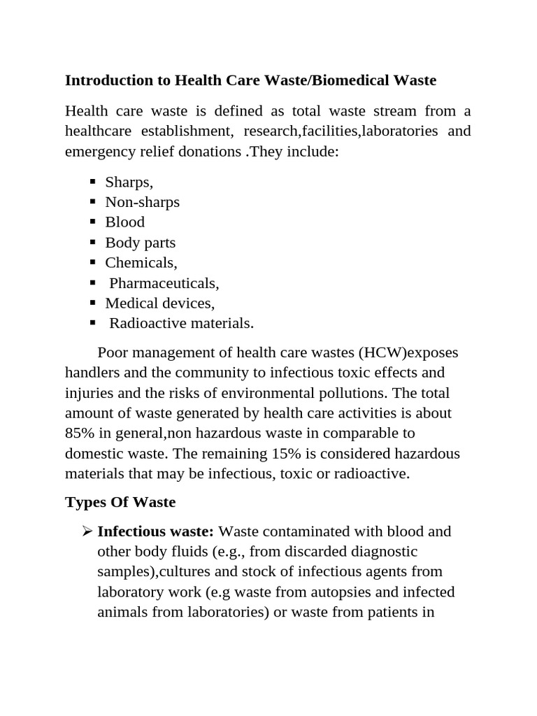 Health Care Waste Management Guide | PDF | Waste | Waste Management