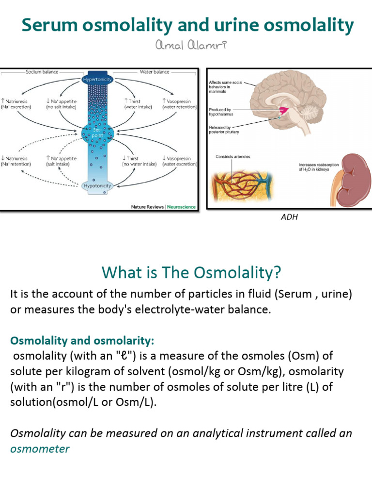 Osmolality of Serume and Urine Lab 10 | PDF