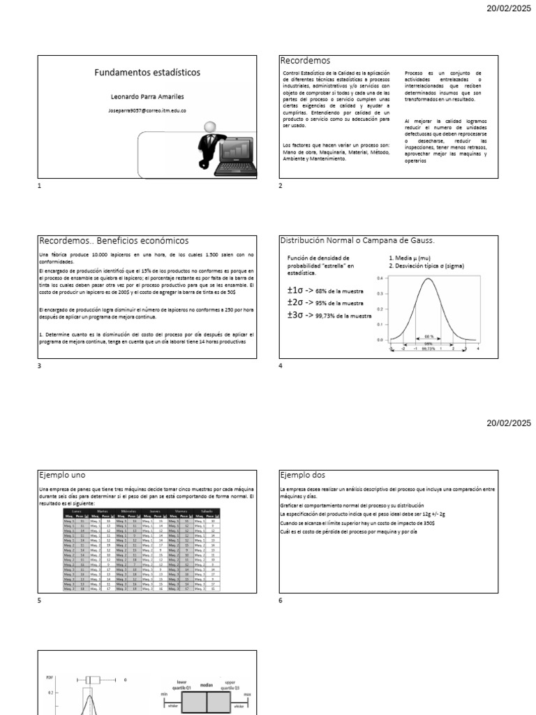 3 - Fundamentos Estadisticos | PDF | Distribución normal | Estadísticas