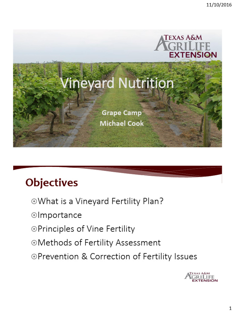 Grapevine Nutrition Michael Cook | PDF | Plant Nutrition | Soil