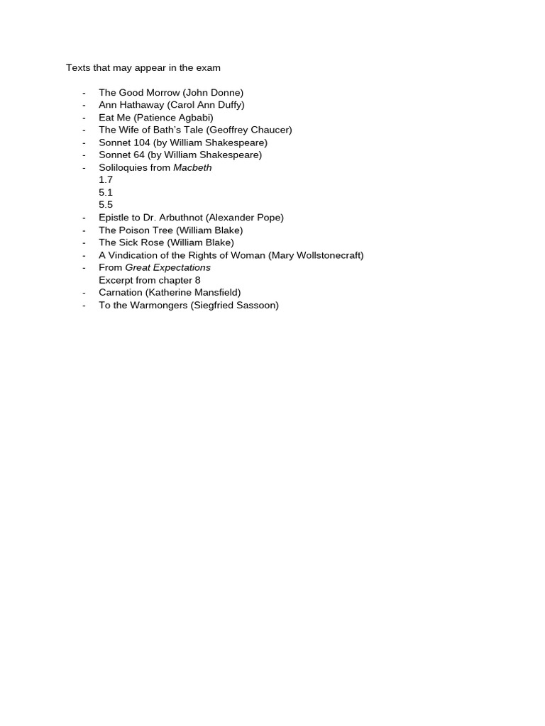 Excerpts For The Exam | PDF