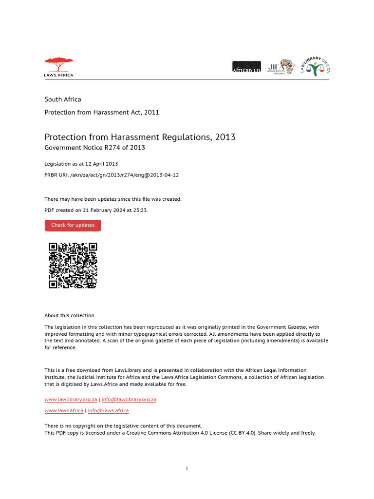 Protection From Harassment Regulations 2013 | PDF | Arrest | Fax