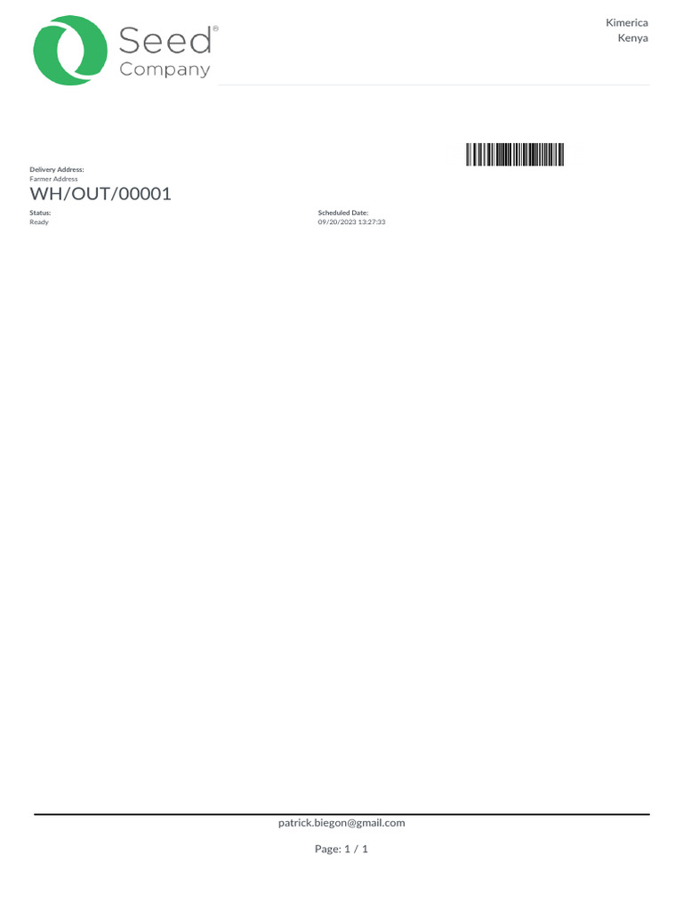 Picking Operations - Farmer Address - WH - OUT - 00001 | PDF