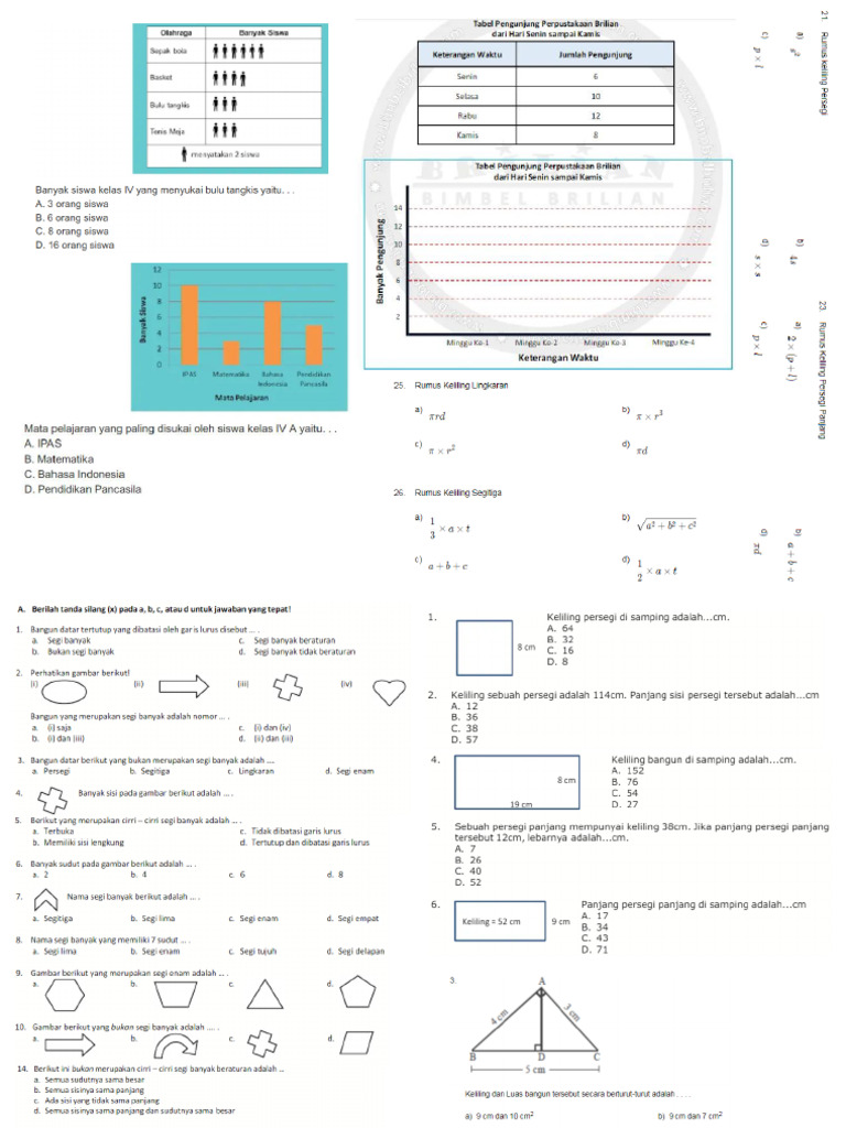 soal mtk kelas 4 semester 2 | PDF