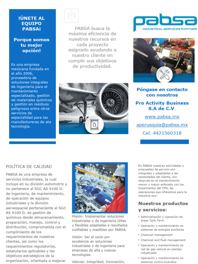 Soluciones Industriales PABSA S.A. | PDF | Calidad (comercial) | Ingeniería