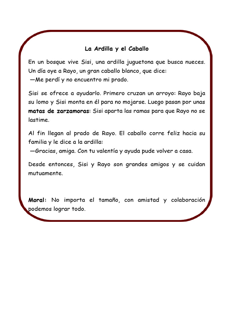 La Ardilla y El Caballo | PDF