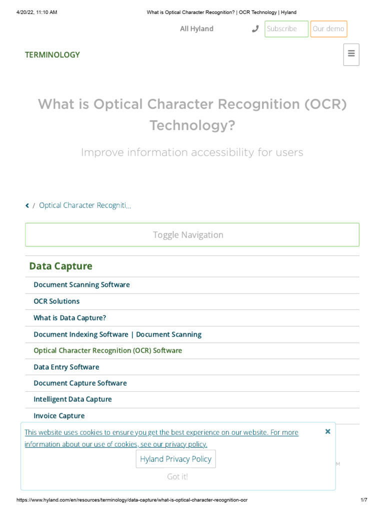 What Is Optical Character Recognition - OCR Technology - Hyland | PDF | Optical Character ...
