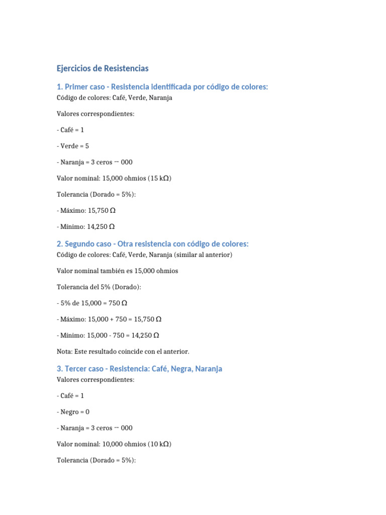 Ejercicios Resistencias | PDF