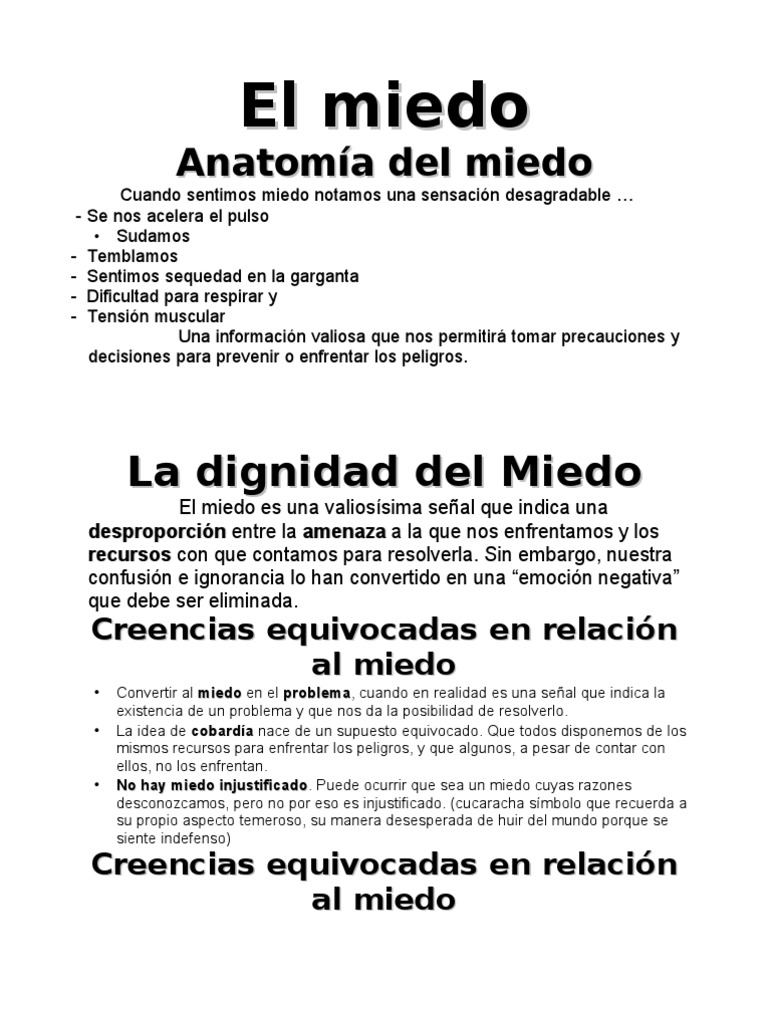 Definición y gestión del miedo | PDF | Temor | Las emociones