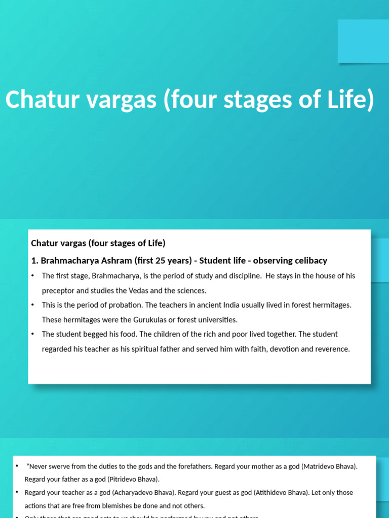 Chatur vargas (four stages of Life) | PDF | Vedas | Indian Religions