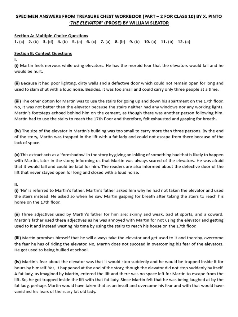 'The Elevator' by William Sleator | PDF