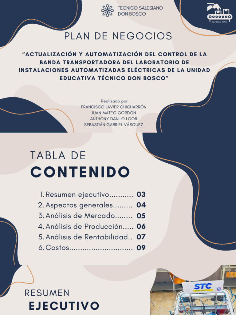 Presentación Proyecto de Negocio Formas Orgánicas Profesional Azul y Beis | PDF | Controlador ...