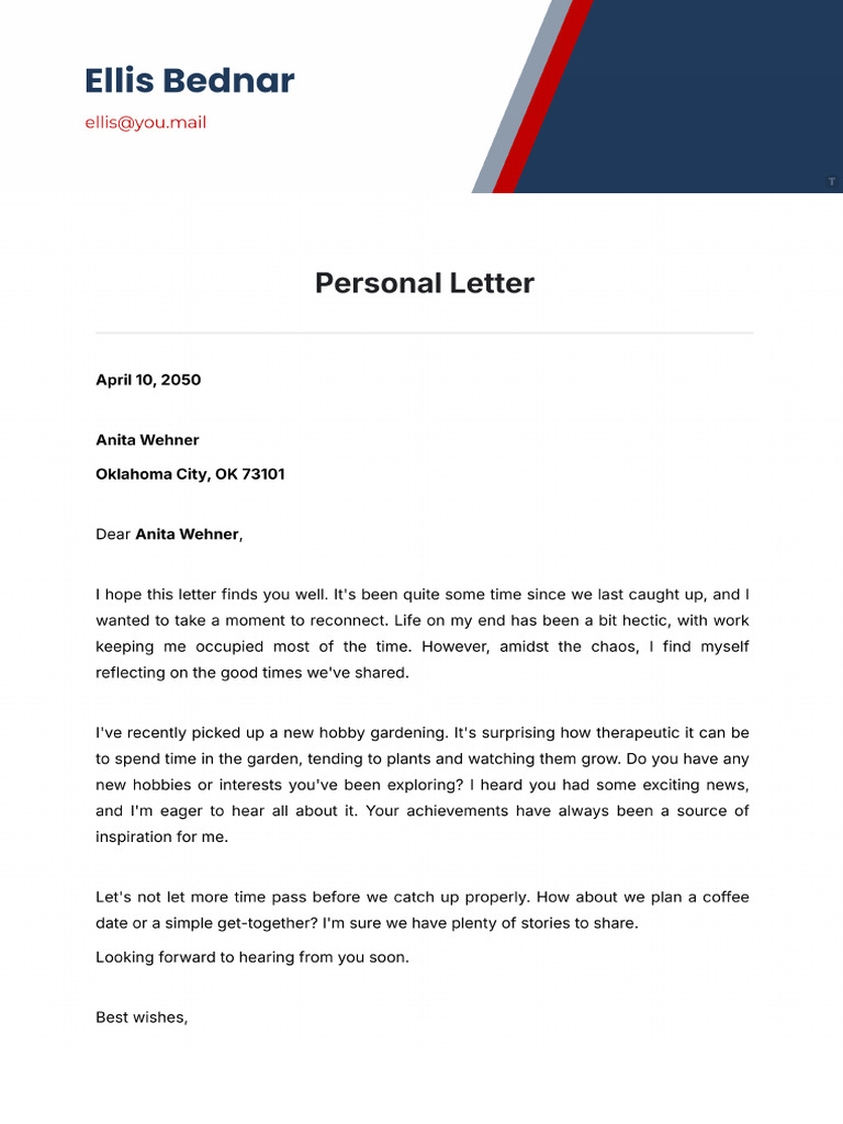 Personal Letter Template | PDF