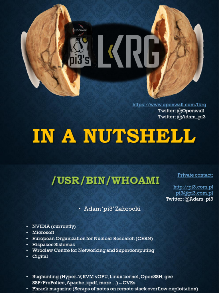 OSTconf2020 LKRG in A Nutshell | PDF | Kernel (Operating System) | Linux