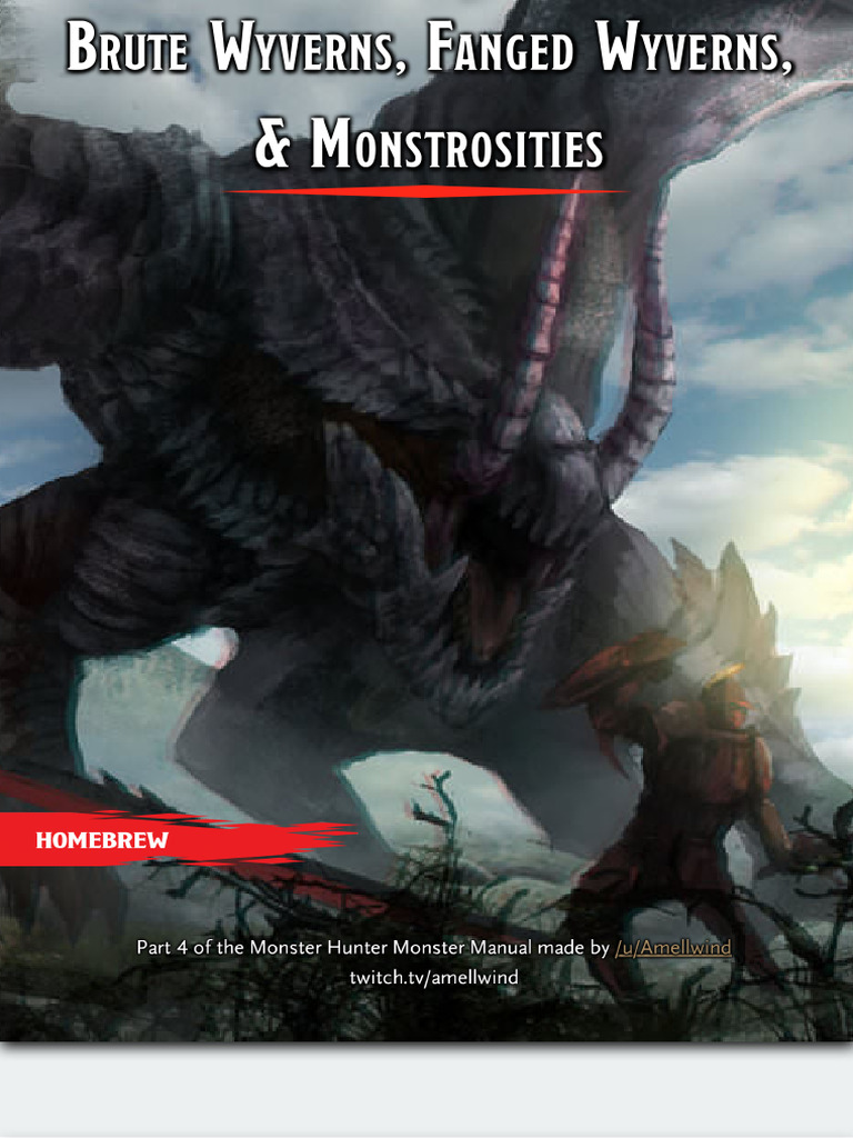 Monster Hunter Bestiary - Brute, Fanged Wyverns & Monstrosities - GM Binder | PDF | Predation ...