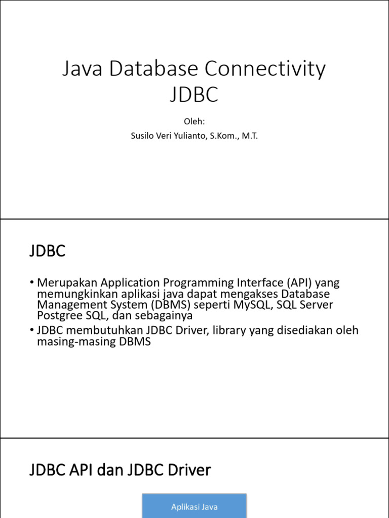 Pertemuan Ke 13 - Java Database Connectivity | PDF