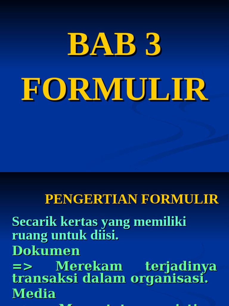 Bab 3 (Mulyadi) Formulir | PDF