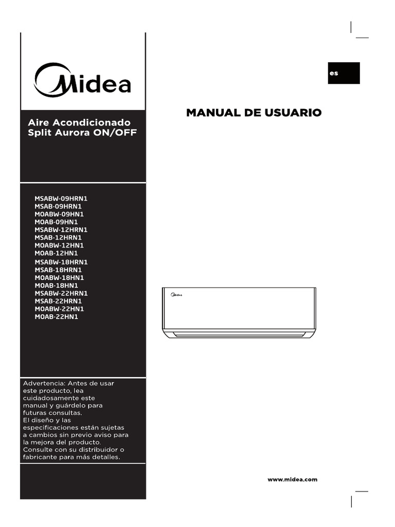 CHILLER_MIDEA_manual--usuario-split--on-off-aurora_compressed | PDF