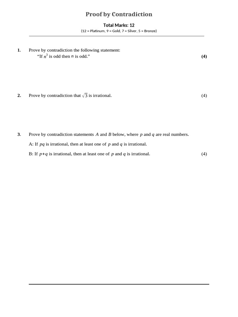 Proof by Contradiction Prep | PDF