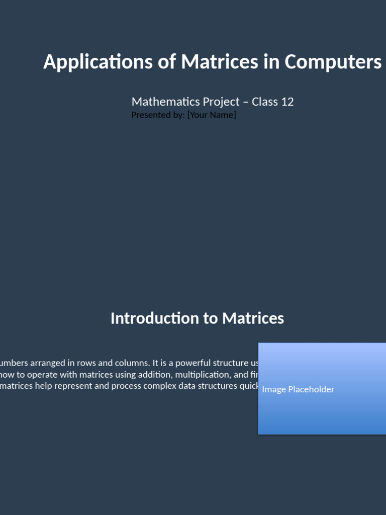 Matrices Enhanced Presentation | PDF | Matrix (Mathematics) | 2 D Computer Graphics