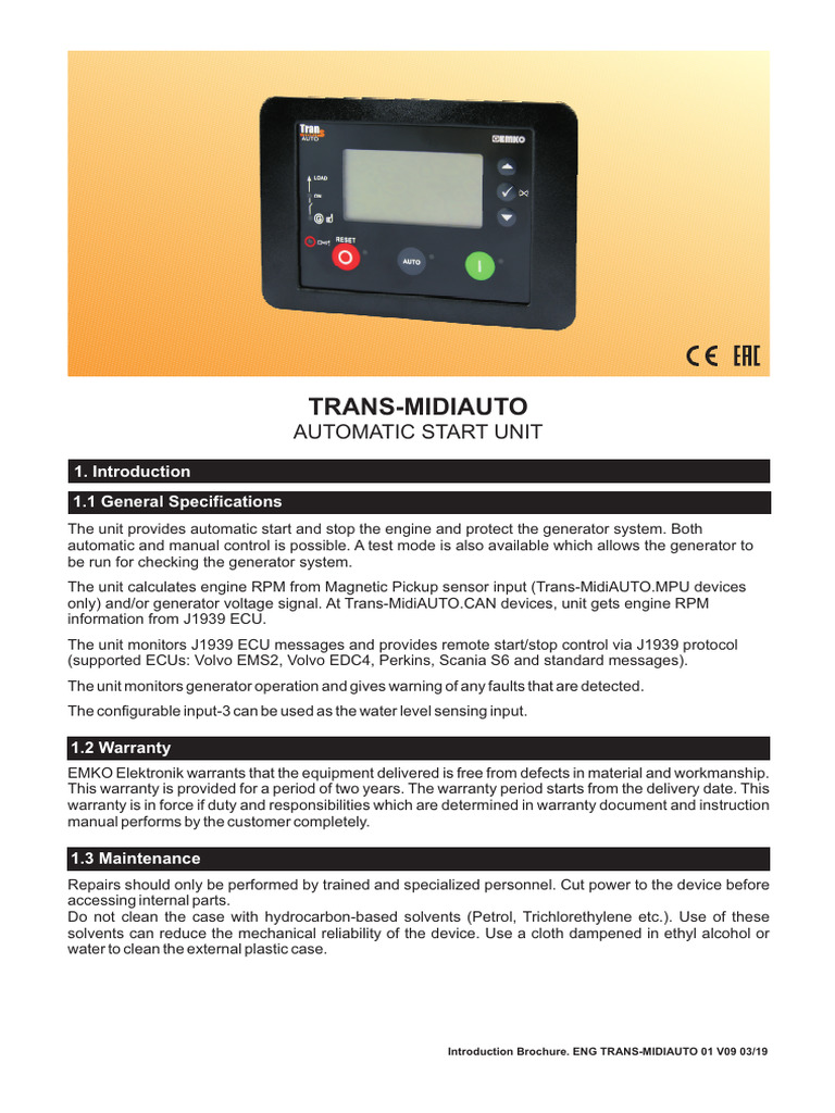 TRANS-MidiAUTO ENG SHORT V08 | PDF | Mains Electricity | Electric Generator