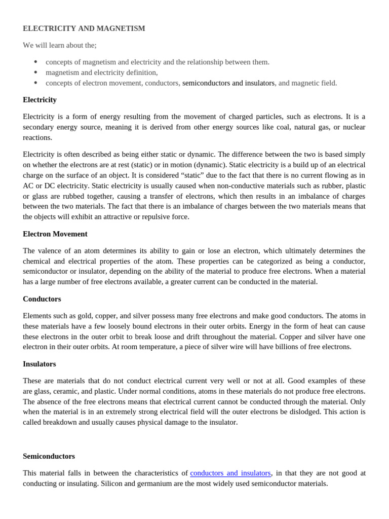 Electricity and Magnetism | PDF | Electricity | Electron