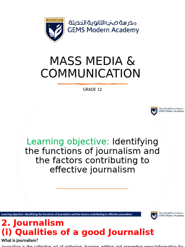 UNIT 2 - Journalism | PDF | Journalism | Media Bias