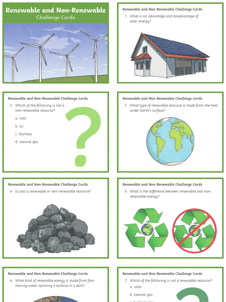 Activity - Renewable (Non) Challengecards | PDF | Renewable Energy ...