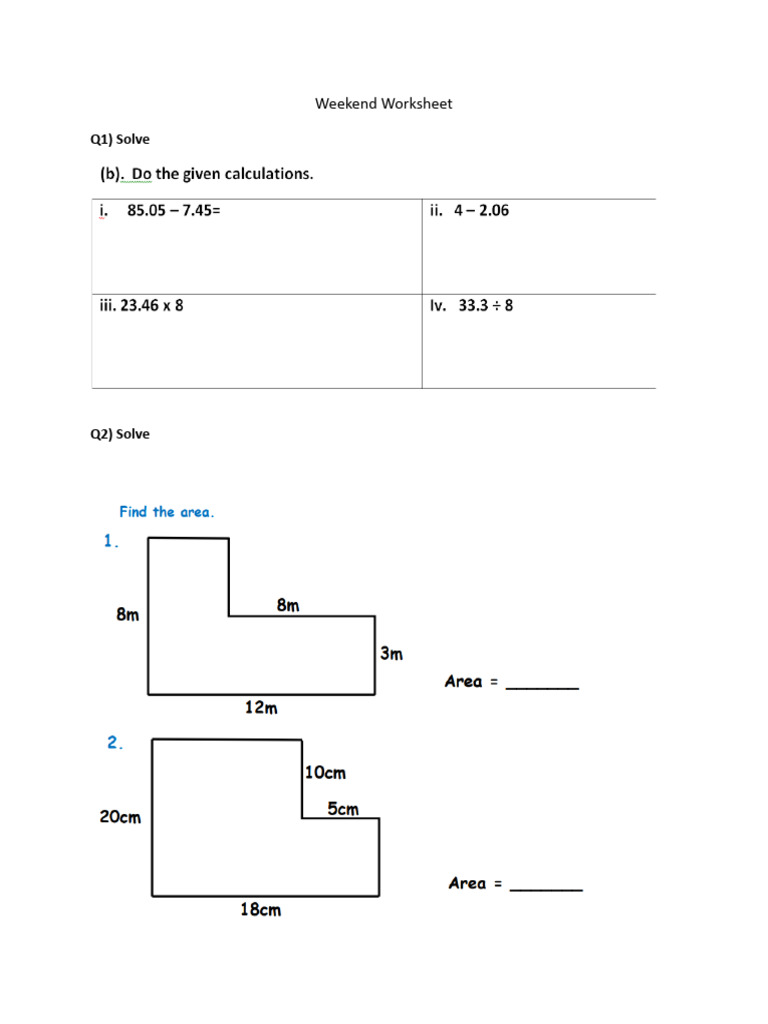 Weekend Worksheet | PDF