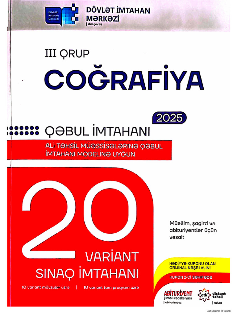 DİM-Coğrafiya 20 Sınaq 3-Cü Qrup | PDF