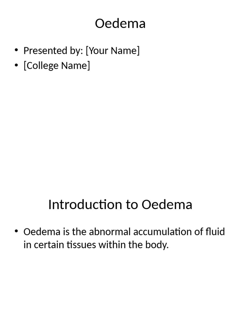 Oedema Presentation | PDF