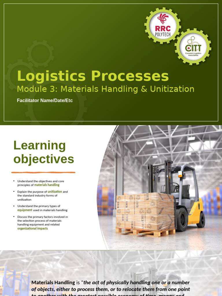 Logistics Processes 03 - Materials Handling & Unitization | PDF ...
