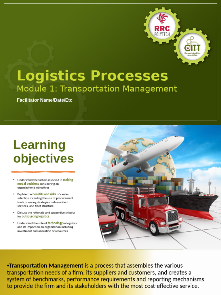 Logistics Processes 01 - Transportation Management | PDF | Logistics ...