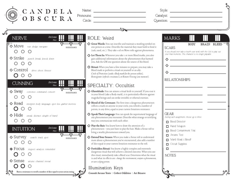 Occultist Character Sheet Guide | PDF