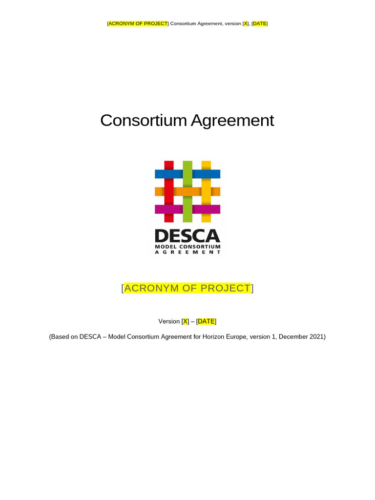 DESCA-Based Consortium Agreement | PDF | Breach Of Contract | Non ...