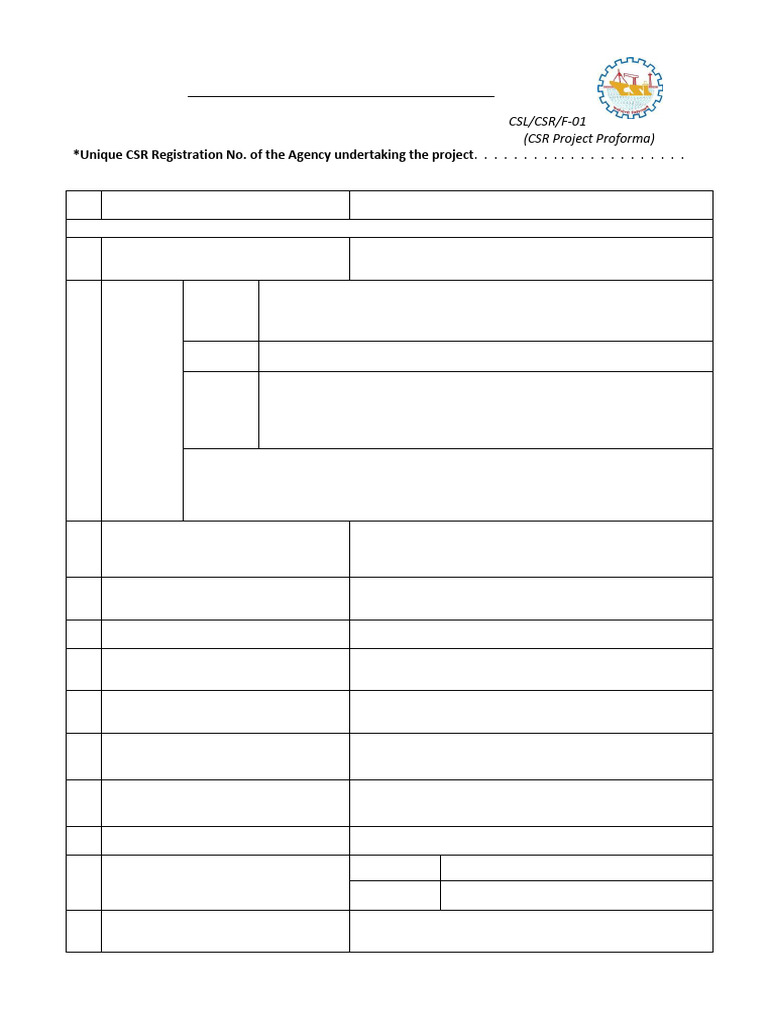 CSR Project Application Guidelines | PDF | Baseline (Budgeting ...