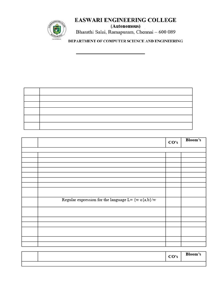 Cat-1 QB 191CSC603T Compiler Design | PDF | Parsing | Compiler