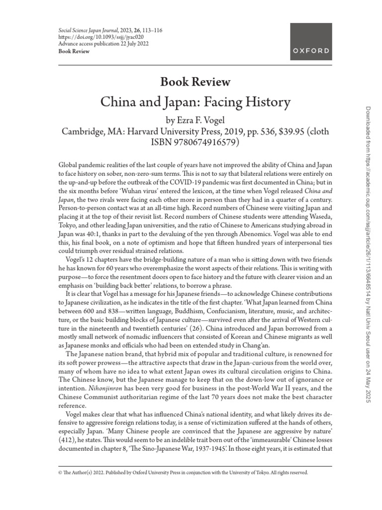 China and Japan - Facing History Book Review 2022 | PDF | China | World ...