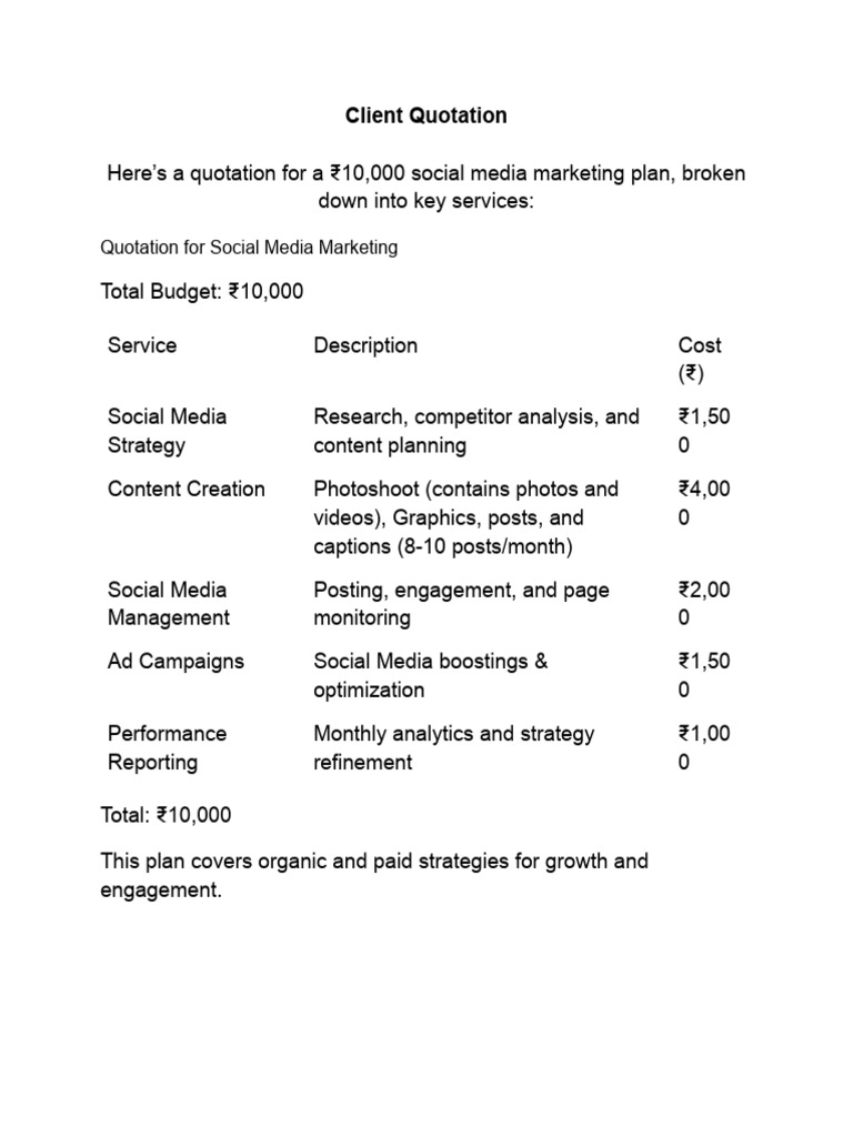Client Quotation | PDF