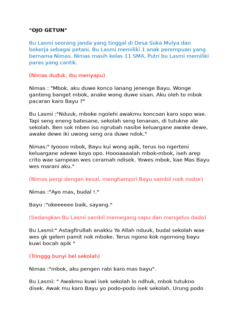 Naskah Ojo Getun | PDF