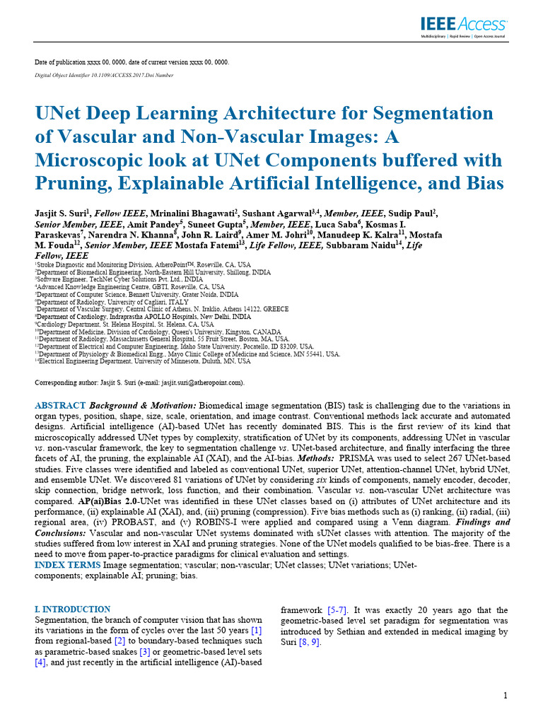 Unet Deep Learning Architecture For Segmentation O Pdf Image Segmentation Artificial
