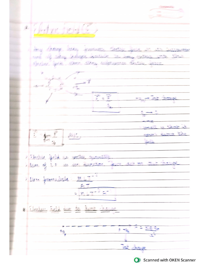 Class Notes Electric Field | PDF