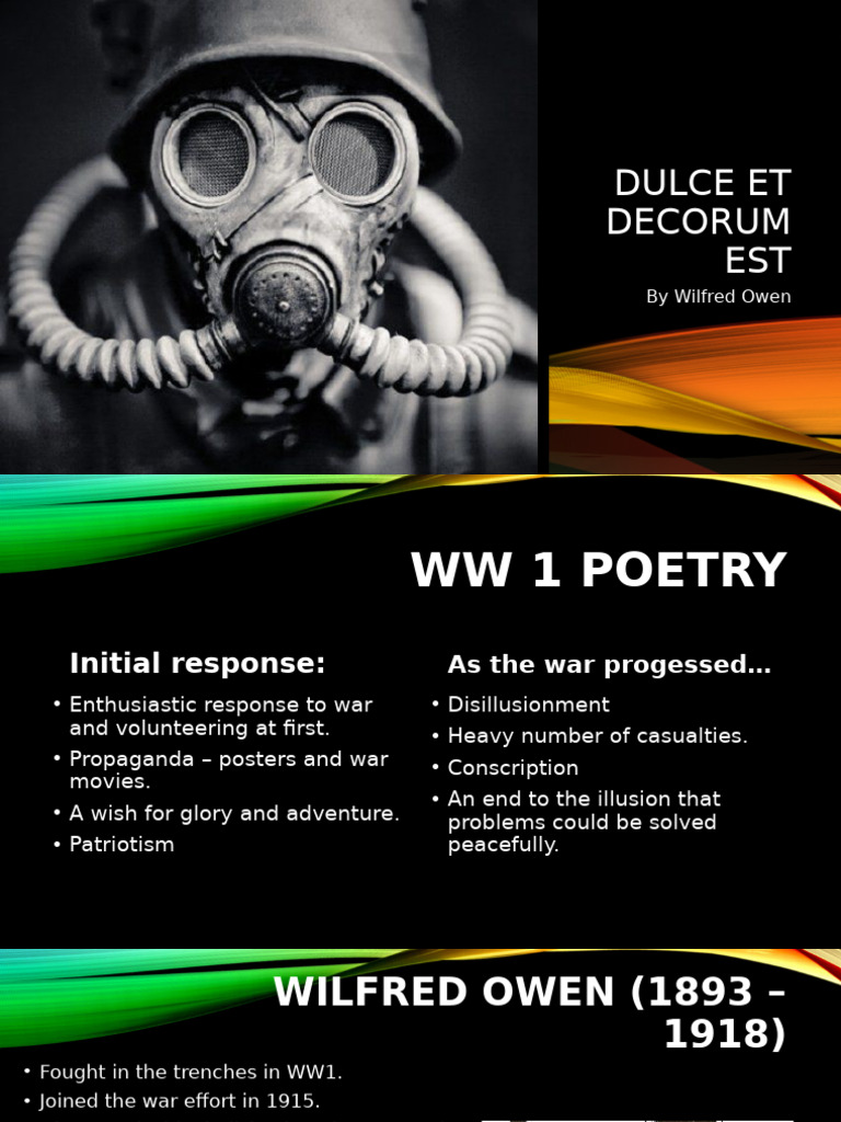 Dulce et decorum est | PDF | Poetry | Poetics
