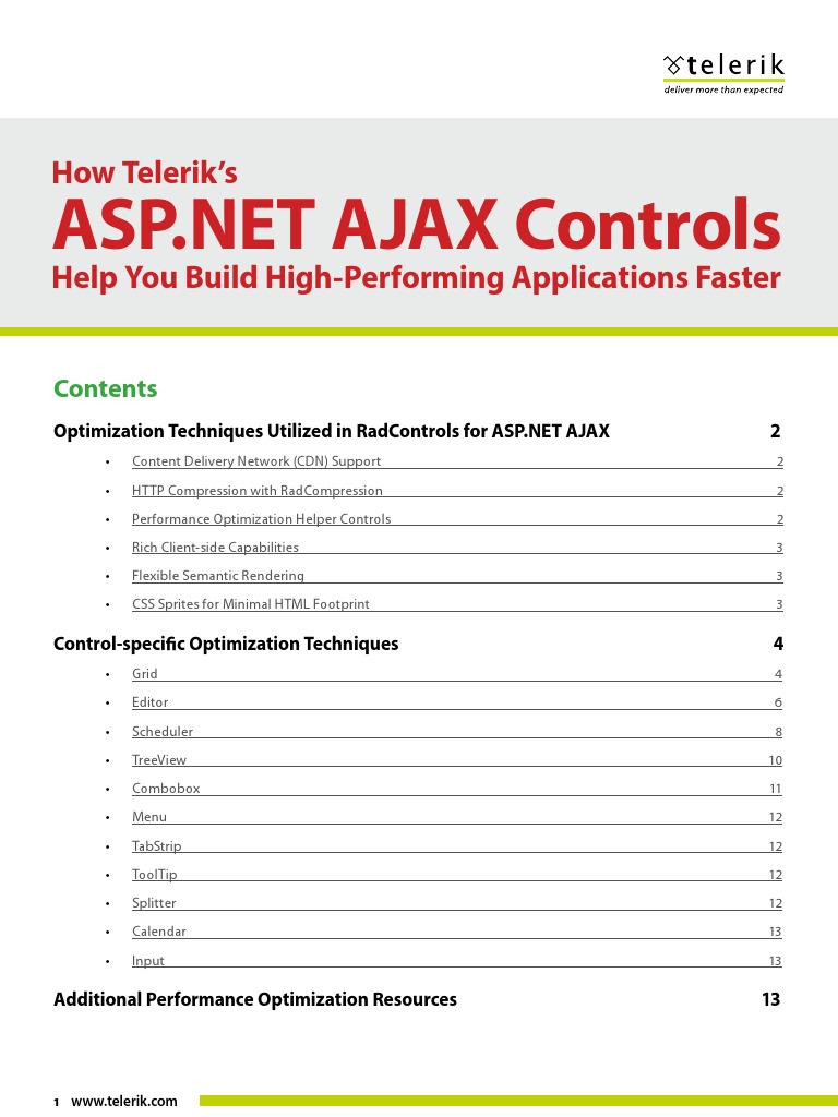 Rad Controls For ASP - Net AJAX Performance Whitepaper | PDF | Dynamic ...