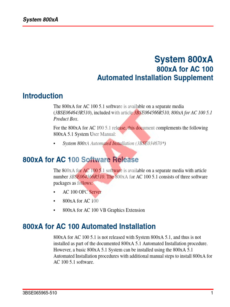 800xA for AC 100 Installation Guide | PDF | Installation (Computer ...