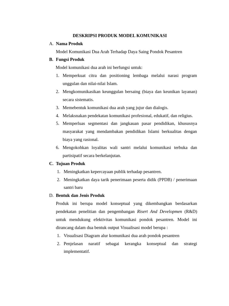 Deskripsi Produk Model Kusoy | PDF