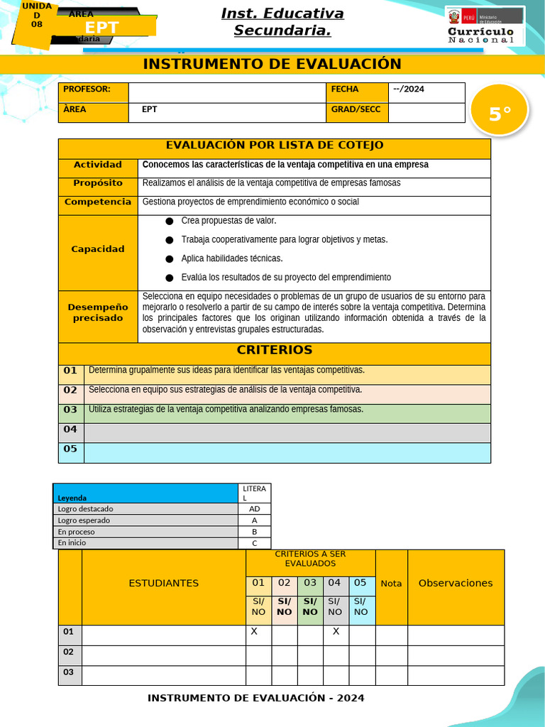 5° LC Act 01 Ept-U8 | PDF