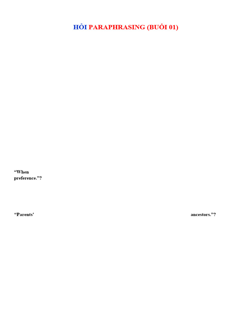 Paraphrasing Questions for Education Choices | PDF | Cost Of Living ...