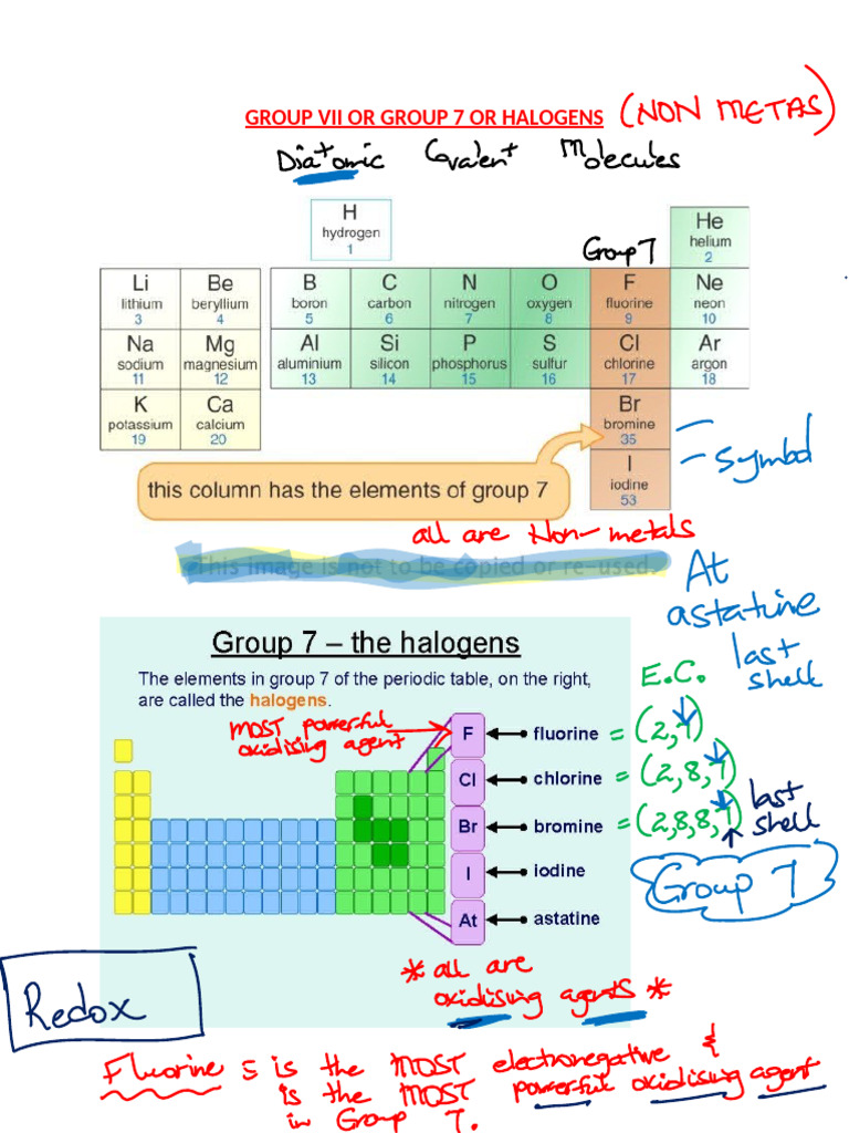 Group Vii or Group 7 or Halogens | PDF